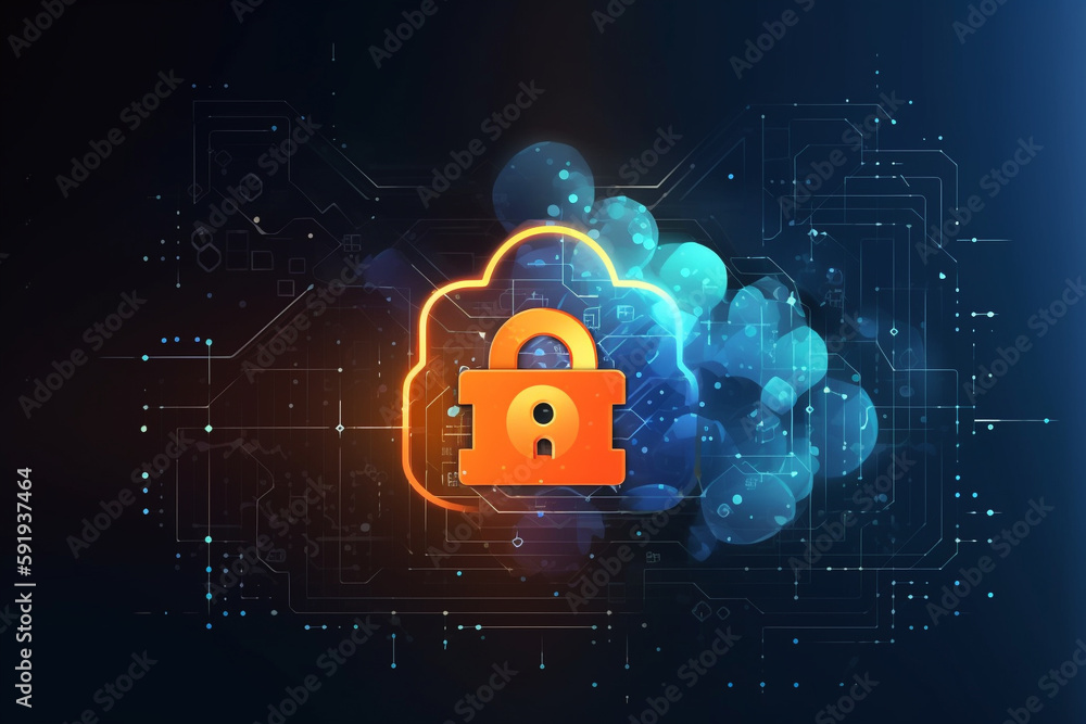 Security background design featuring orange and blue locker in a ...