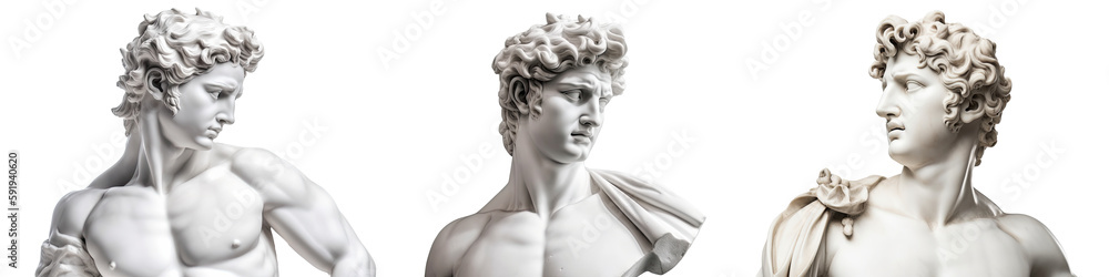 Set of marble statue isolated on transparent background - Fictional ...