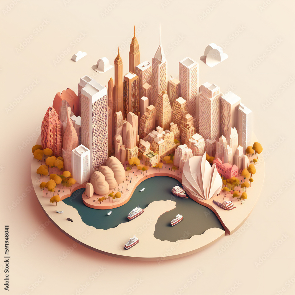Tiny mini isometric city cities map land Stock Illustration | Adobe Stock