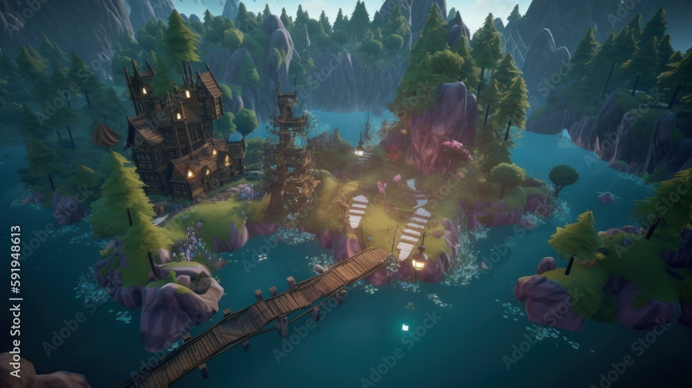 Map of the enchanted forest with various landmarks and locations for ...