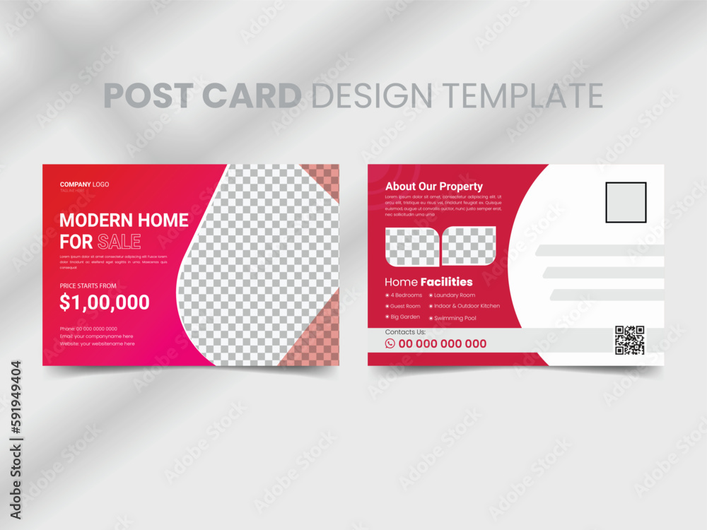 Vector corporate business gradient color scheme postcard design ...