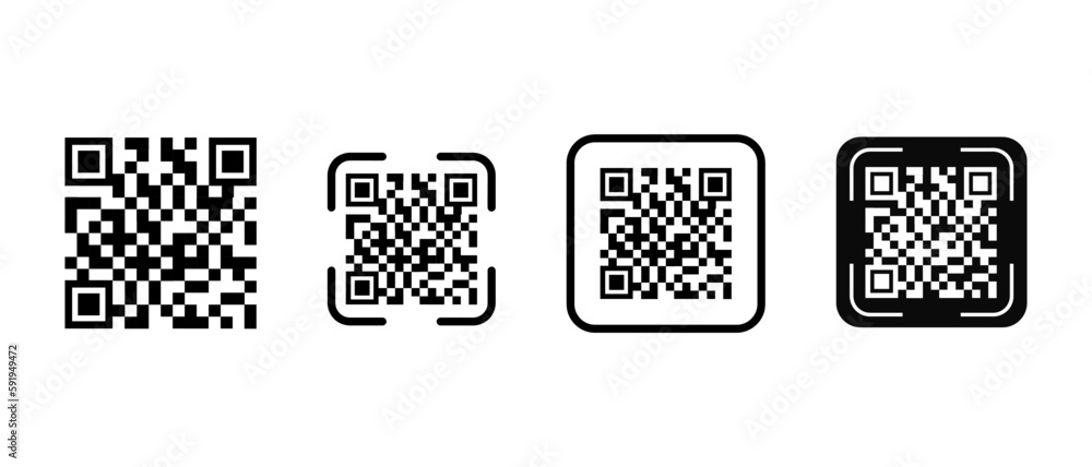 Scan, QR code icon. Digital scanning qr code. Scan for smartphone. QR ...