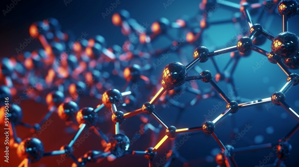 The idea of a carbon structure, several molecules coupled, condensed in ...