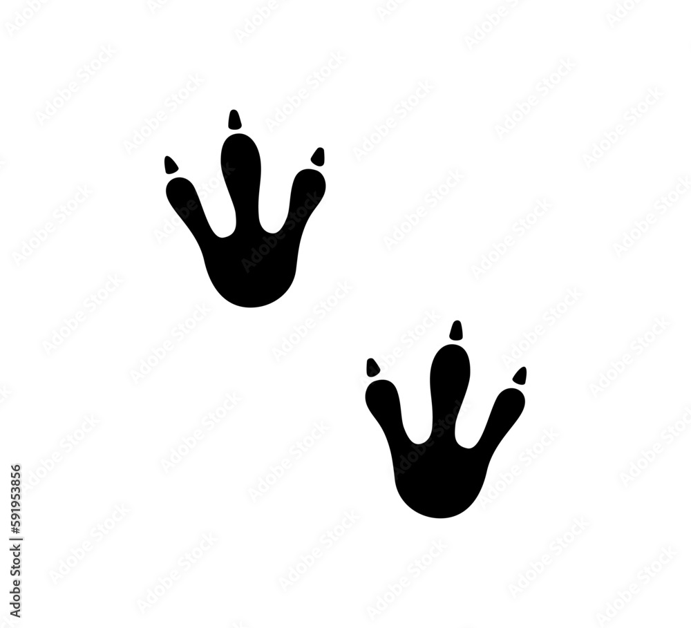Dragon footprint icon. Hand drawn dinosaur paw print symbol. Dragon ...