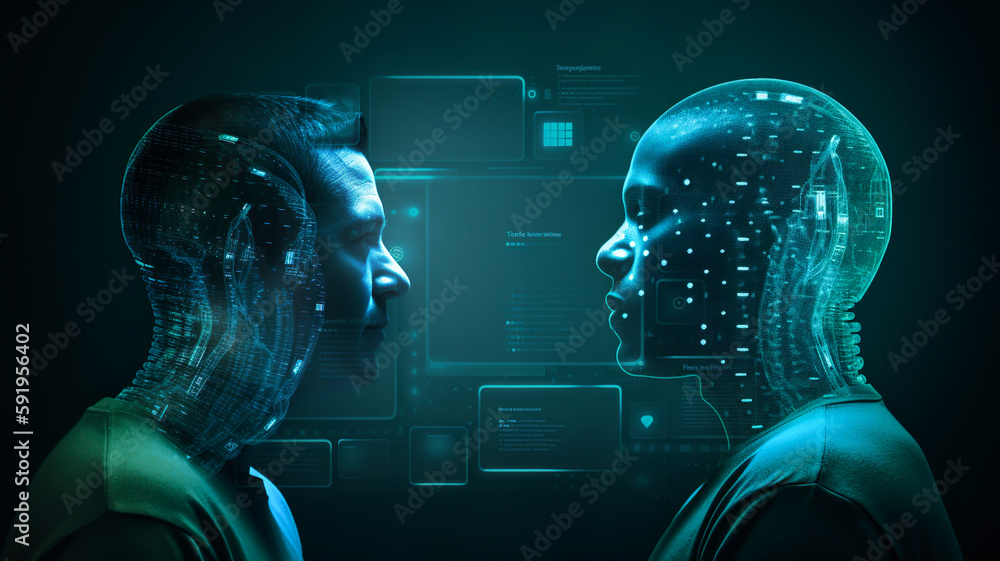 Machine learning reaction and ai artificial intelligence.Chat bot ...