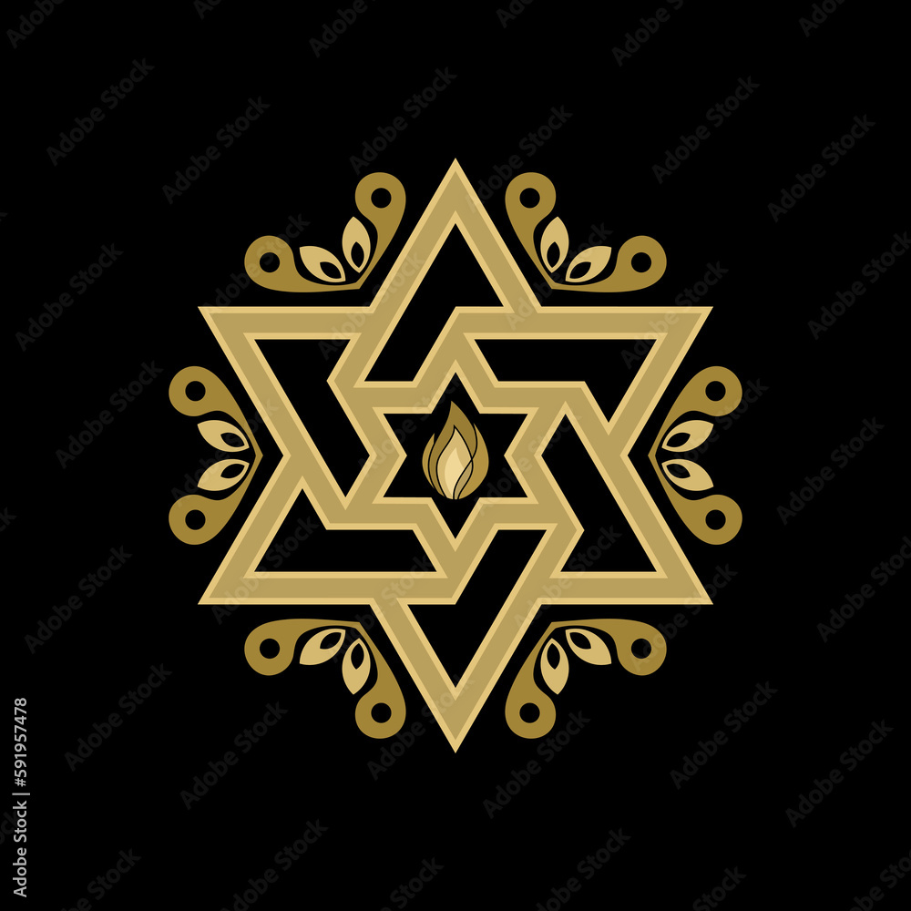 Vector illustration of the Jewish Star of David symbol combined with ...