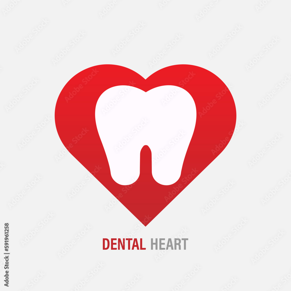 Dentist logo design template. Tooth with heart symbol. Dental clinic ...