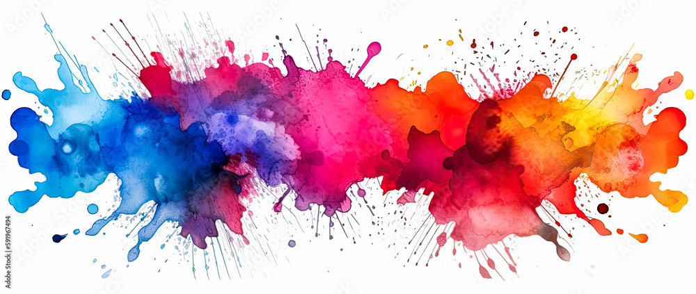 watercolor rainbow splash, rainbow splashes, spray-paint style, color ...