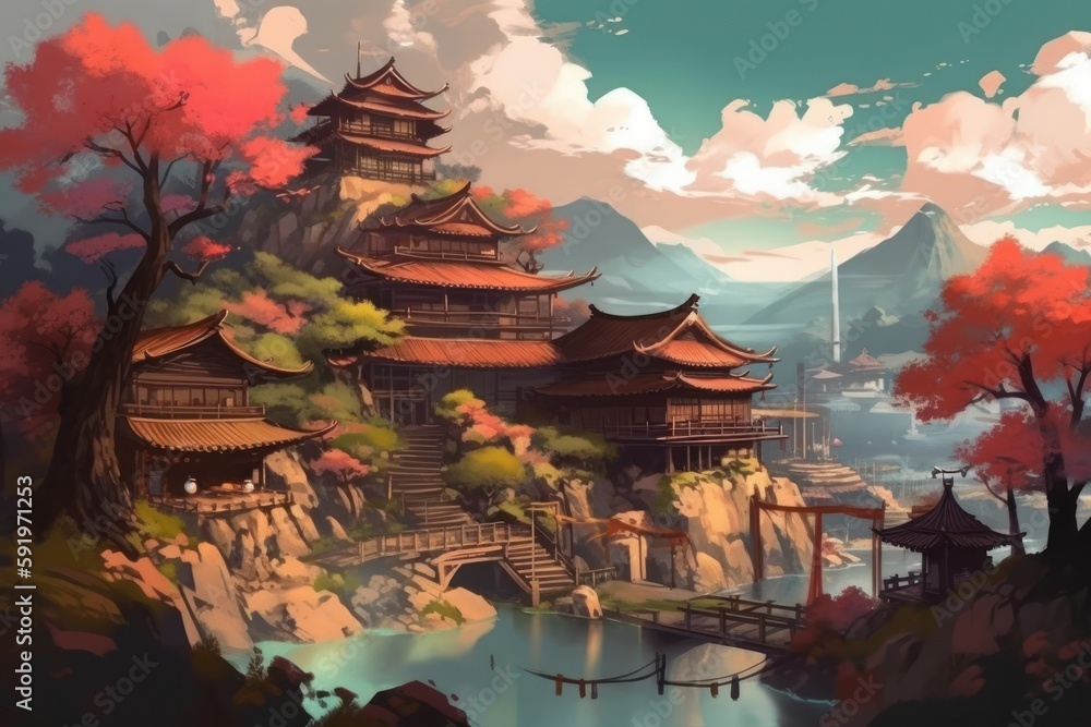Japan Style Wallpaper Background Stock Illustration | Adobe Stock