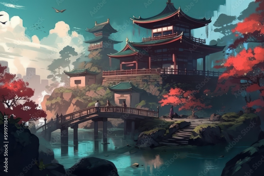 Japan Style Wallpaper Background Stock Illustration | Adobe Stock