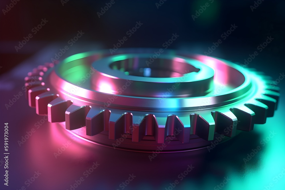 Hi-Tech Gear Wheel Illustration for Engineering, Digital Business, and ...