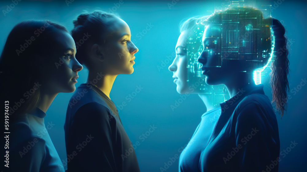 Machine learning reaction and ai artificial intelligence.Chat bot ...