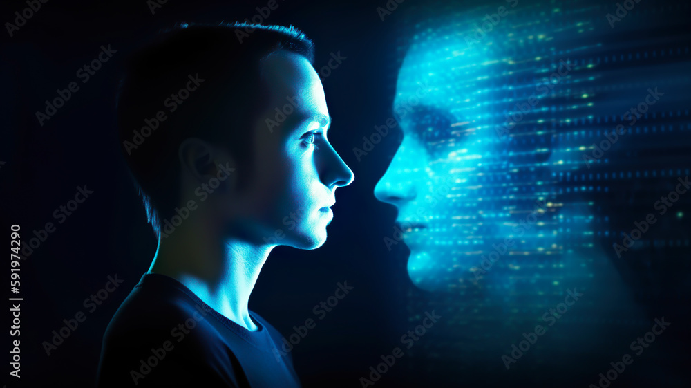 Machine learning reaction and ai artificial intelligence.Chat bot ...