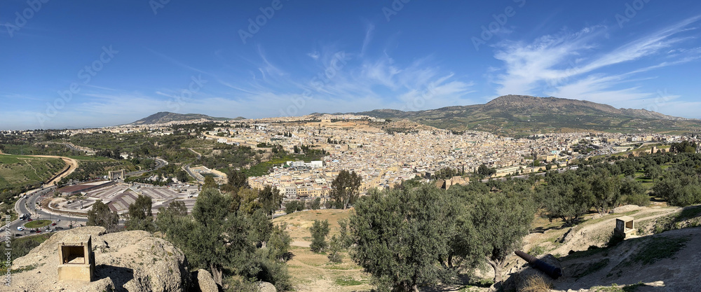 Fes, Morocco, Africa: the stunning panoramic skyline of the city with ...
