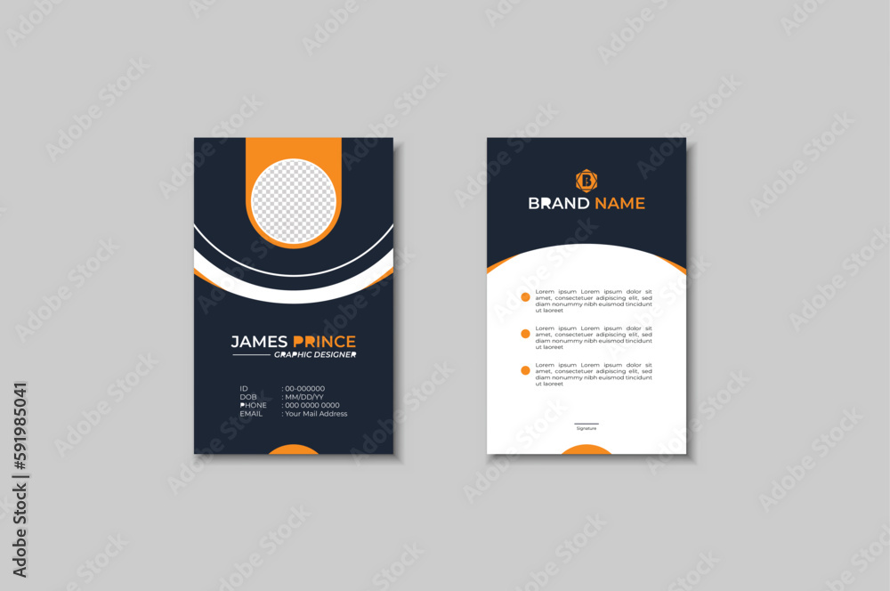 ID Card Layout design for institute/company/business Stock Vector ...