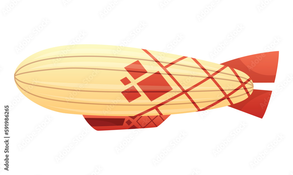 Zeppelin passenger airship. Bright colored cigar shaped balloon or ...