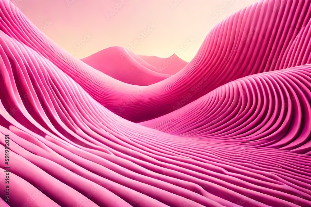 abstract wavy pink surnatural 3d lanscape background . screensaver ...