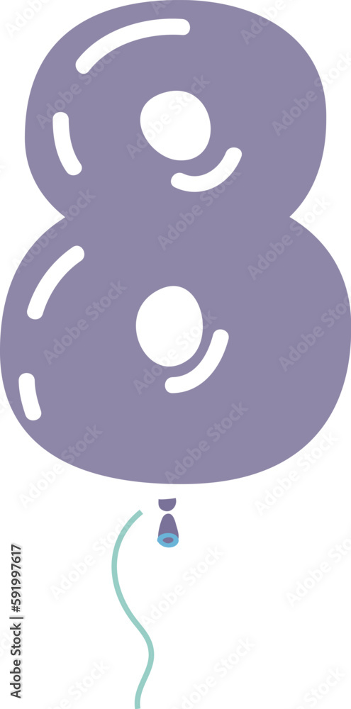 Cartoon ste of colored and isolated balloon number shape icon set with ...