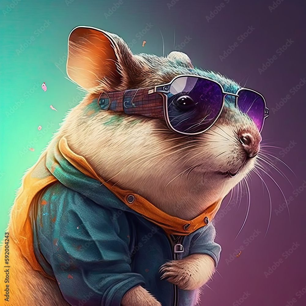 Sunglasses Savvy: A Cool and Stylish Rat with Rockstar Attitude Created ...