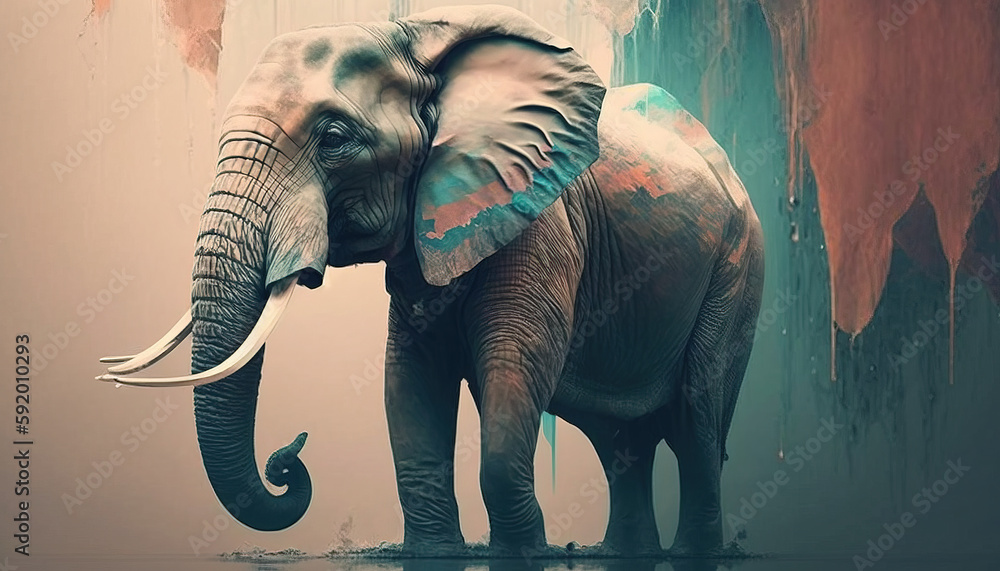 Elephant animal abstract wallpaper. Soft background tusker in Pastel ...