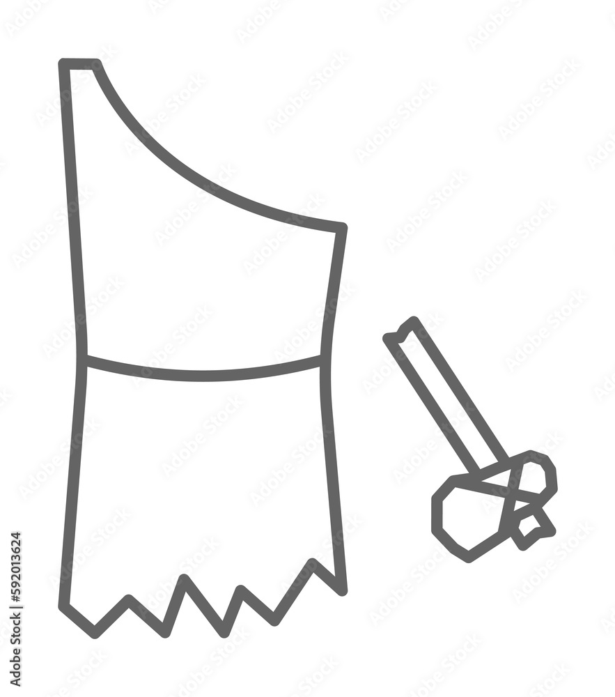 Prehistoric old clothes icon illustration on transparent background ...