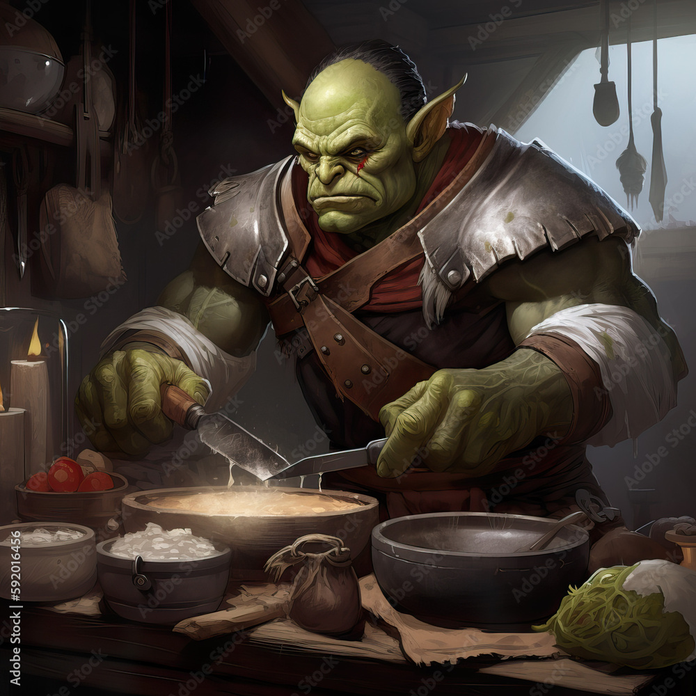 "Redeemed Orc: A War Chief's Path to Redemption" Generative AI Stock ...