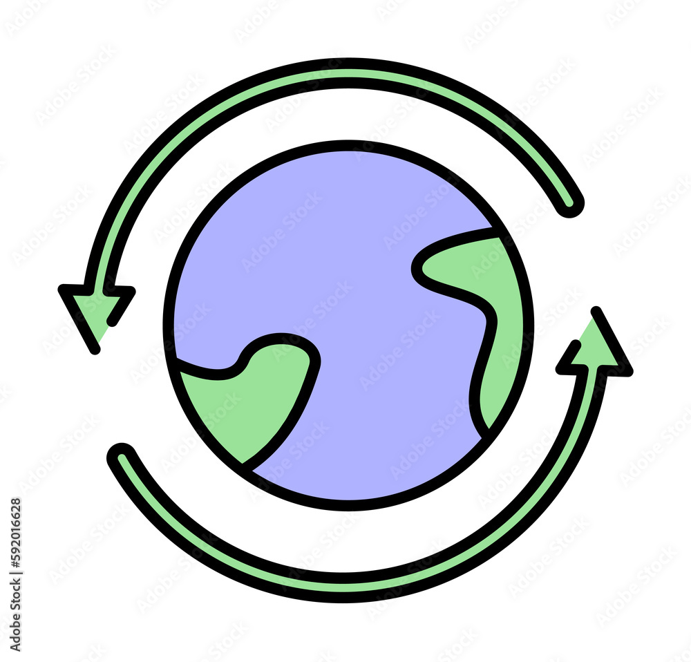 ภาพประกอบสต็อก Earth sustainable icon illustration on transparent ...