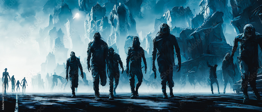 A dystopian world where genetically modified humans look like zombies ...