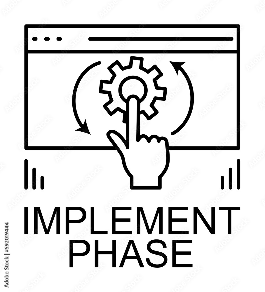 implement phase icon illustration on transparent background Stock ...