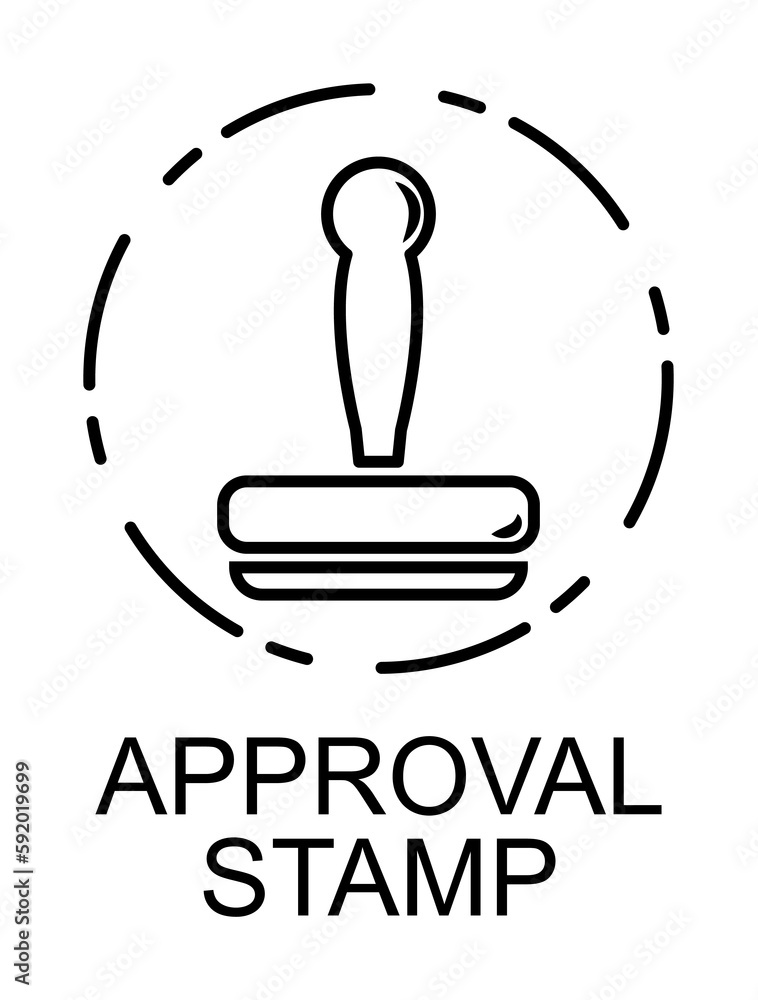 approval stamp outline icon illustration on transparent background ...