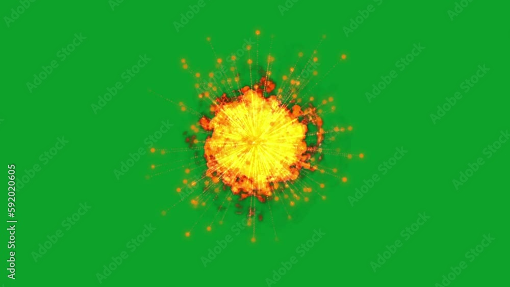 4k. Fire explosion explosion fire bomb smoke explosion animation on ...