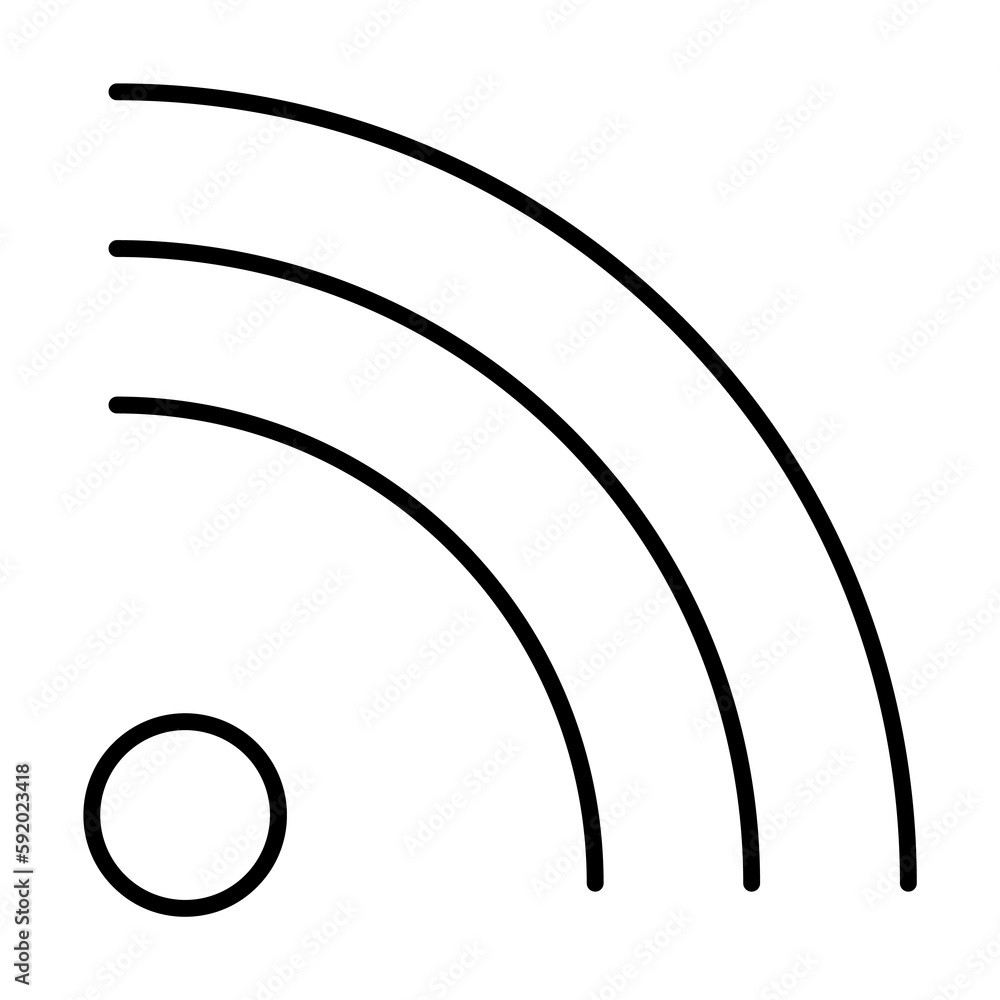 radio waves icon illustration on transparent background Stock ...