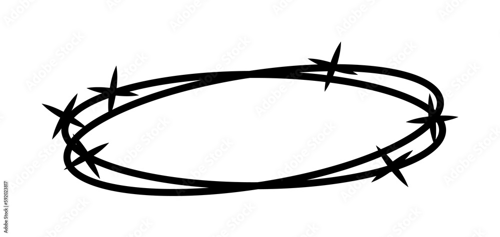 Crown of thorns outline icon illustration on transparent background ...