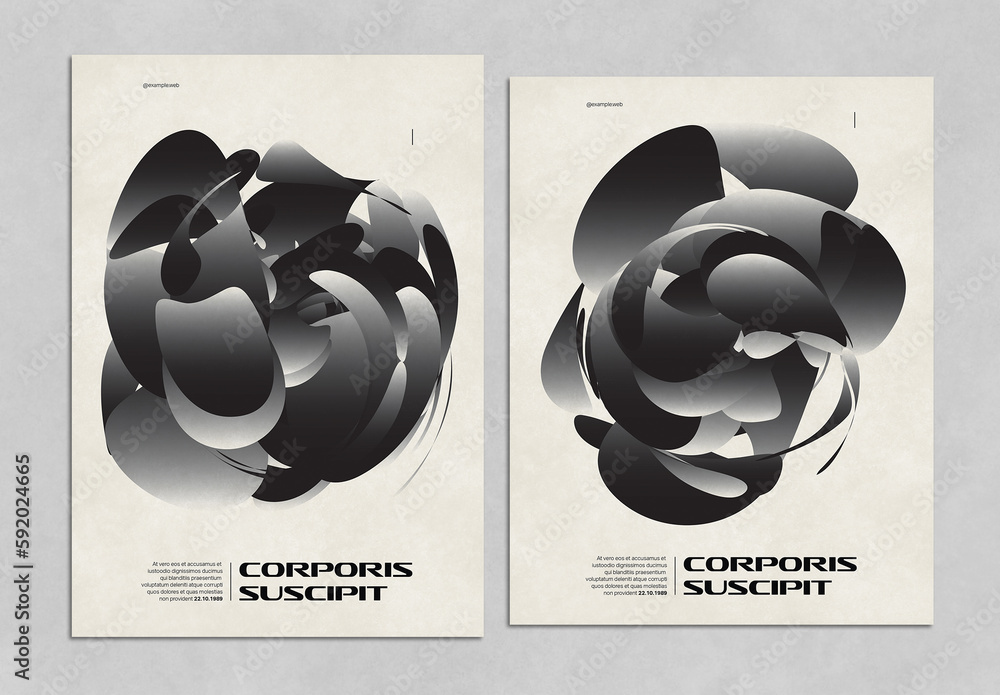 Minimal Black and White Abstract Poster Design Layout Stock Template ...