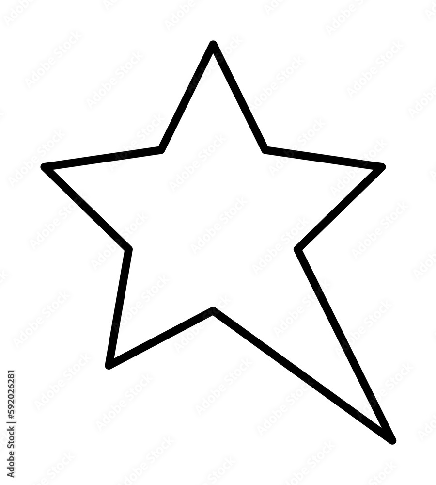 elongated star line icon illustration on transparent background Stock ...
