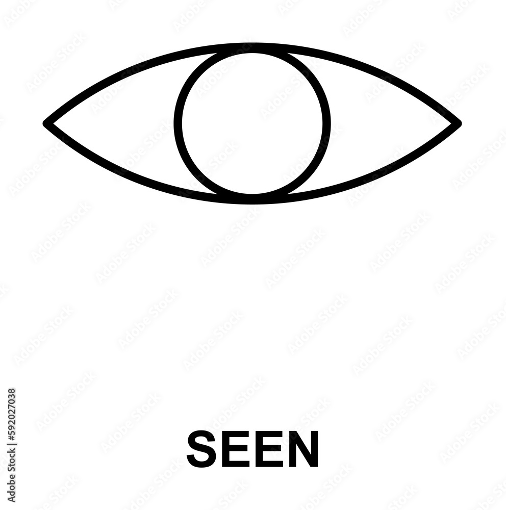 seen sign icon illustration on transparent background Stock ...