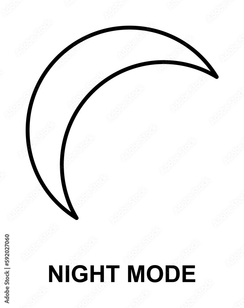 half moon icon illustration on transparent background Stock ...