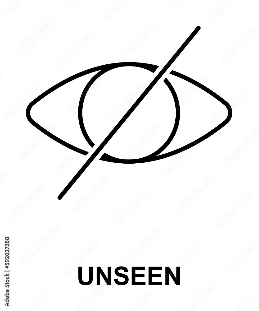 unseen sign icon illustration on transparent background Stock ...