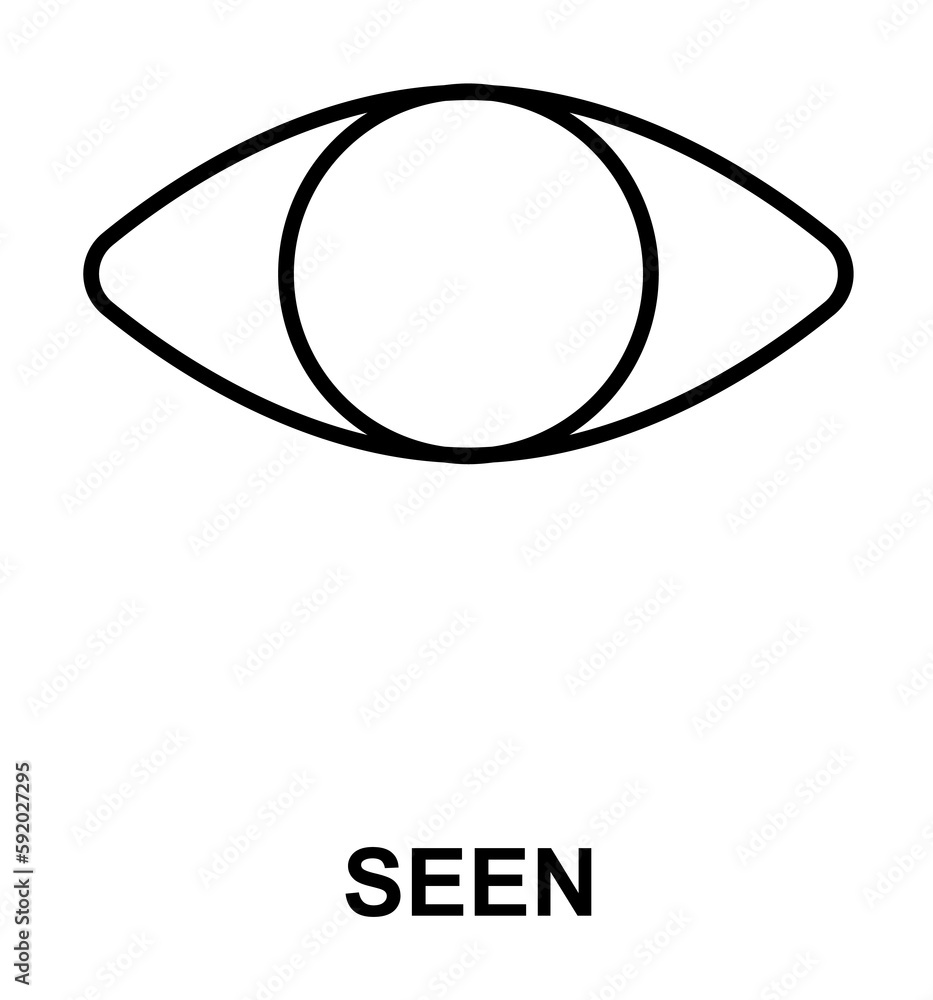seen sign icon illustration on transparent background Stock ...