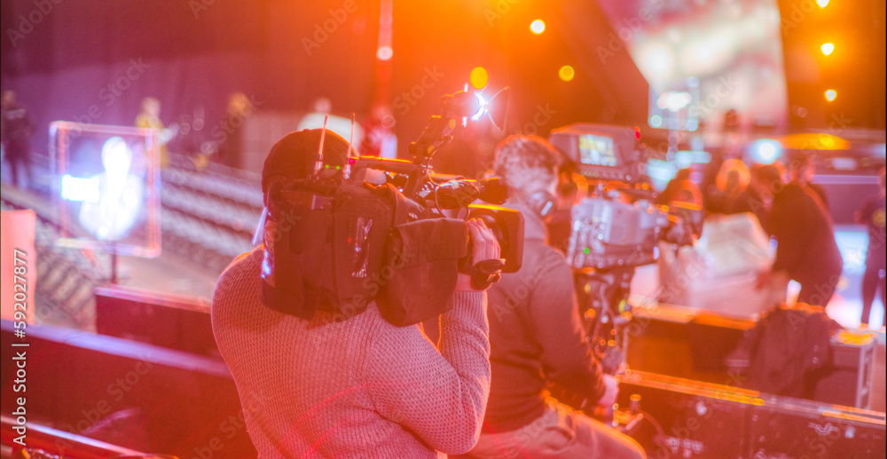 Photo & Art Print cameraman on the set of a TV show, Aliaksei