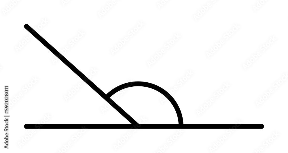 150 degree angle icon illustration on transparent background Stock ...