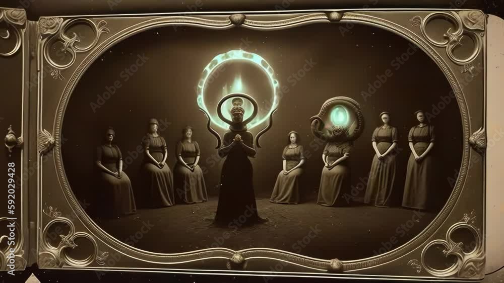Victorian Cultists Performing a Terrifying Summoning Ritual. Looping ...