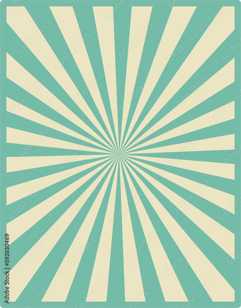 Groovy 70s background with sunburst. 1970s posters, covers template set ...