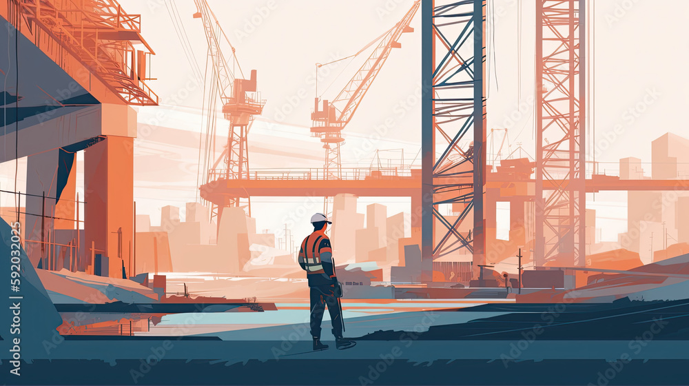 civil engineer working on a large-scale infrastructure project, such as ...