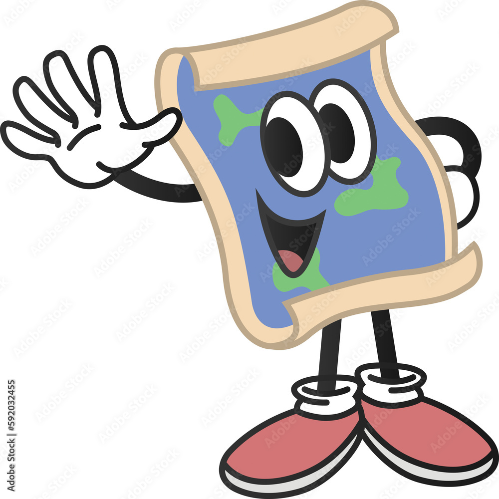 Cartoon map icon Stock Illustration | Adobe Stock