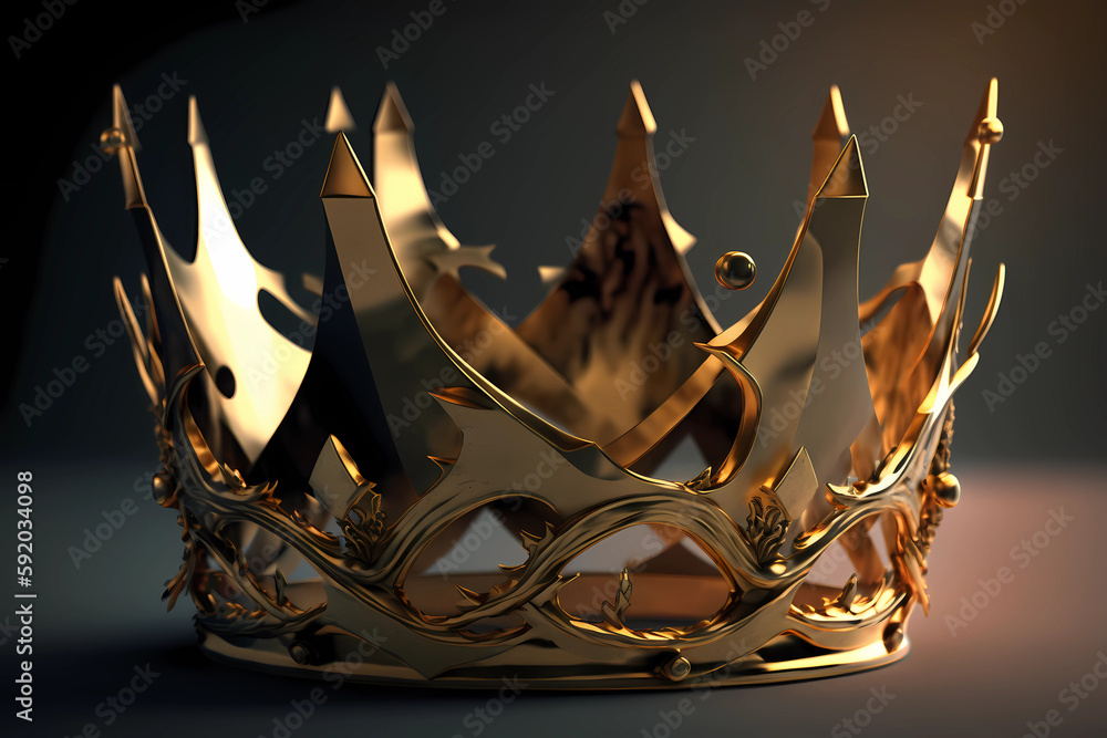 Golden crown of elves. Royal crown. AI generation Stock Illustration ...