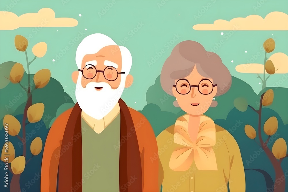 Wallpaper Illustration and background of a adorable couple of ...