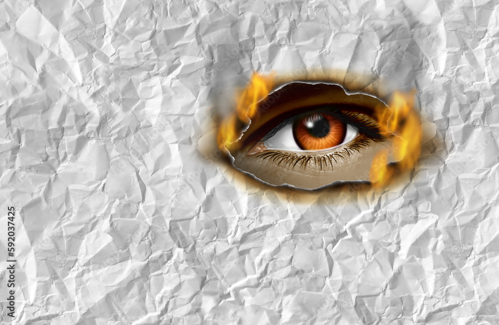 Willpower and determination concept as a symbol of intense focus and ...