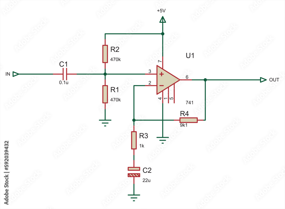 Schematic diagram of electronic device. Vector drawing electrical ...