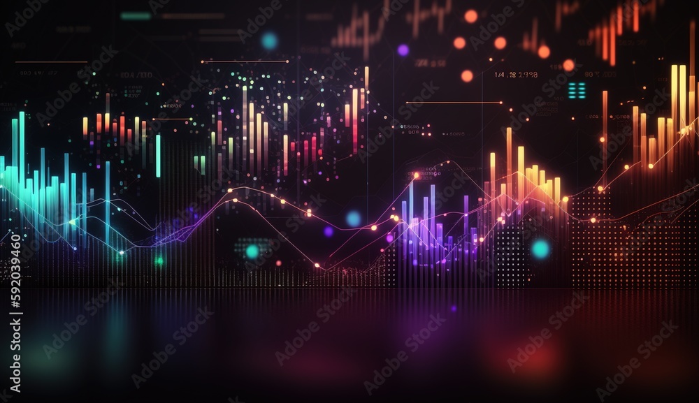 Generative AI, stock market chart lines, financial graph on technology ...